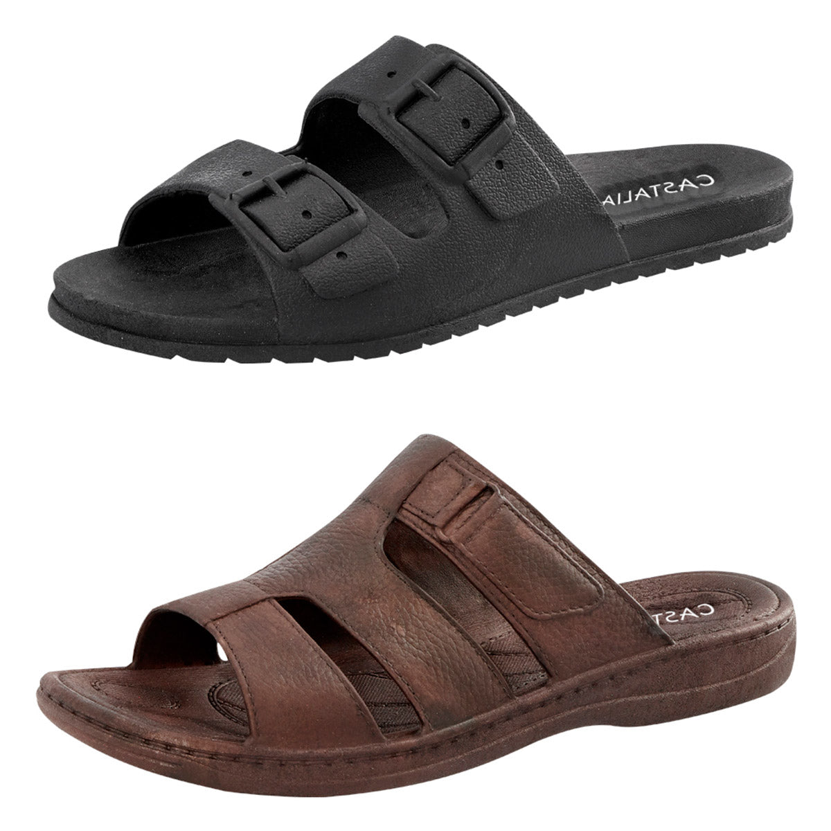 Sandalia Para Mujer CASTALIA 507-81 Cafe y Negro Dúo pack